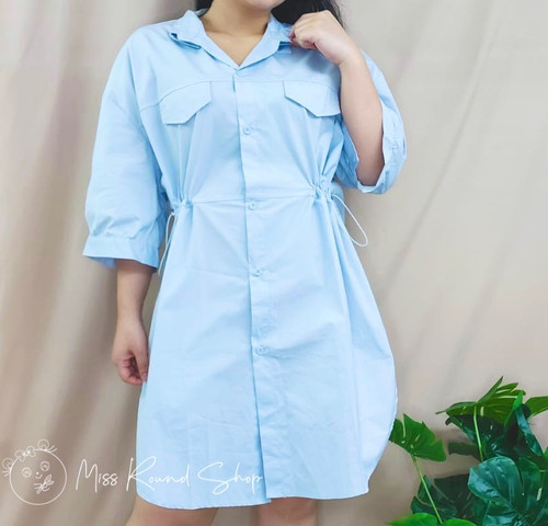 小翻領側修腰恤衫款裙TO2523 | Miss Round Shop HK