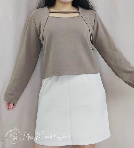 後橡筋腰簡約半截裙TS2827 | Miss Round Shop HK
