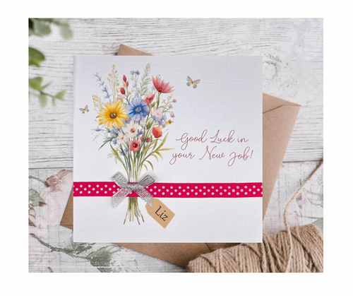 Good Luck in your New Job flowers | Bright Night Cards