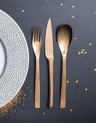 Degrenne Guest Cuivre Mirror Finish Cutlery Set (24 Pcs/Box) Copper ...