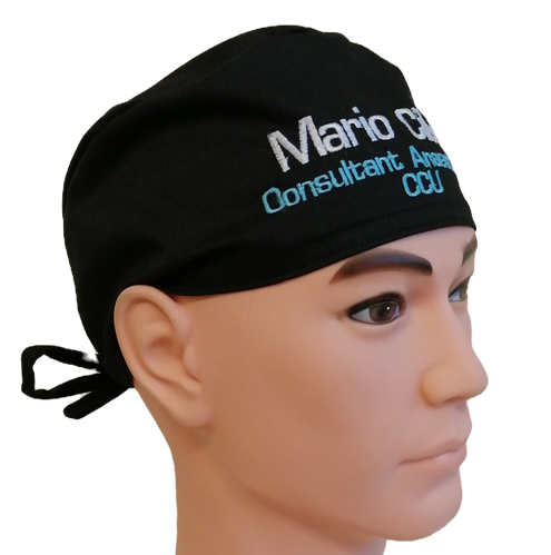 Embroidered Personalised scrub cap. 2 colour embroidery | Scrub'd Up