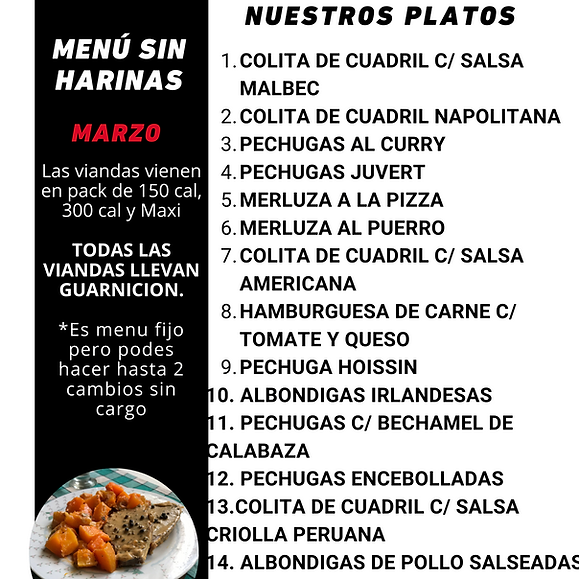 Viandas Pop | Menú sin harinas