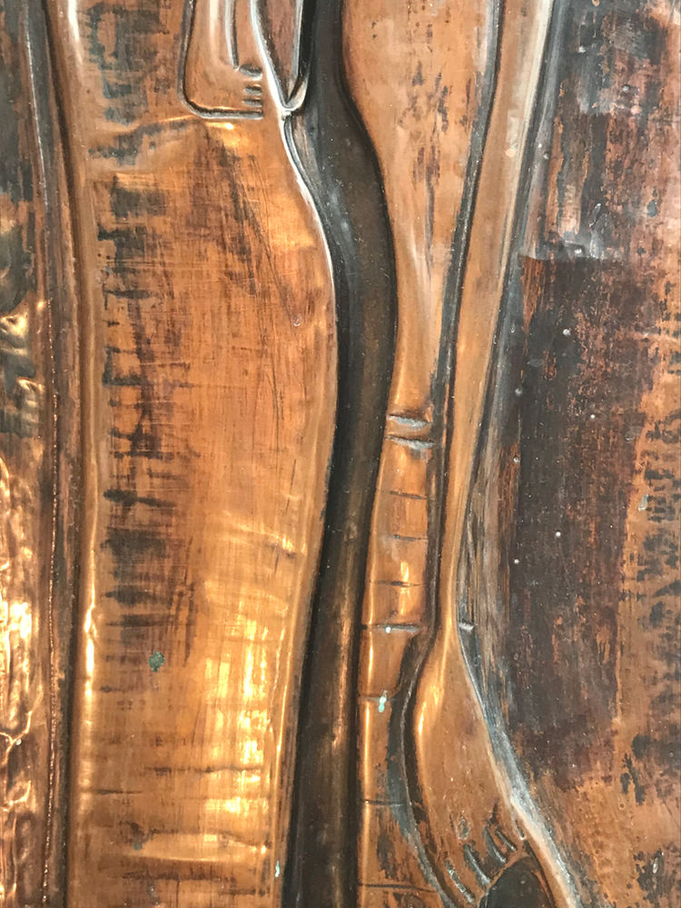 'N.V.?' - Copper relief sculpture