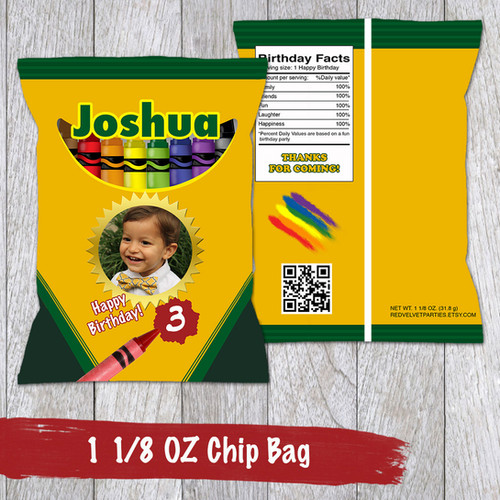 Crayon Box Chip Bag Wrap | Red Velvet Parties