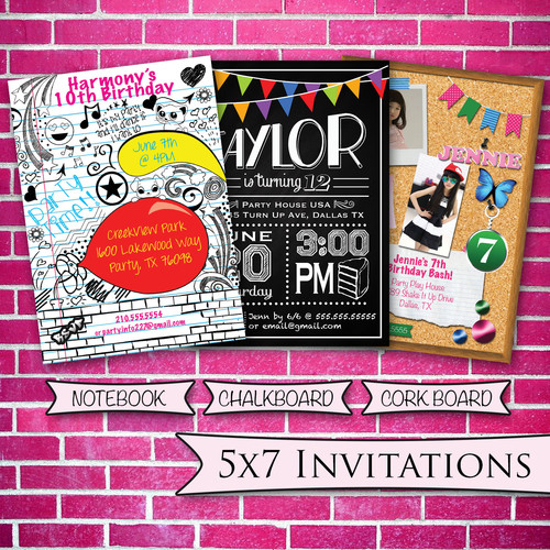 School Themed Party Invitations | Red Velvet Parties