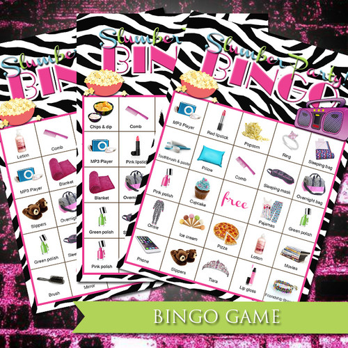 Sleepover, Slumber Party Bingo Game | Red Velvet Parties