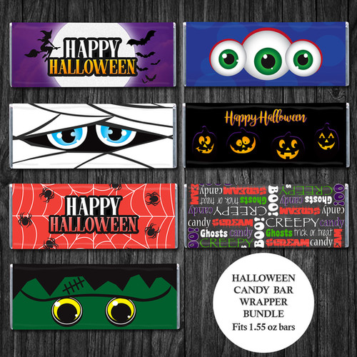 Halloween Candy Bar Wrapper Bundle Instant Download | Red Velvet Parties