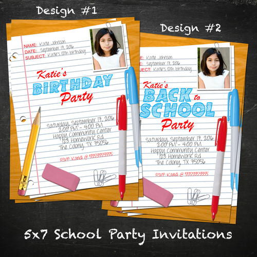 School Party Invitations | Red Velvet Parties