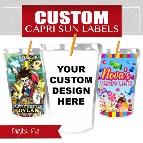 Custom Capri Sun Labels Design | Red Velvet Parties