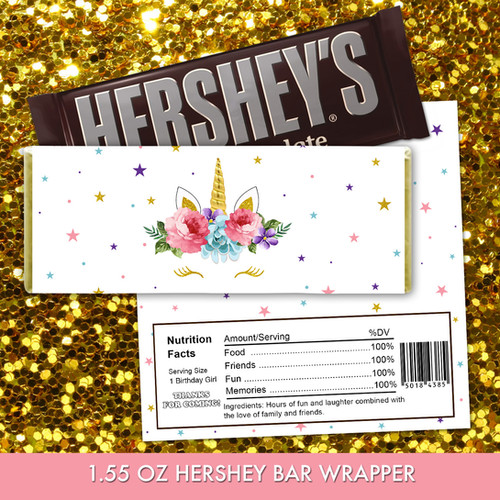 Unicorn Candy Bar Wrapper | Red Velvet Parties