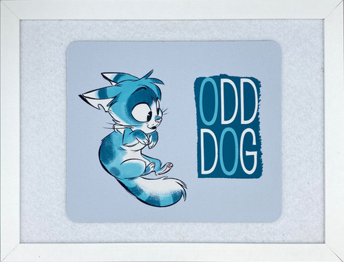 "Odd Dog" Mouse Pad | greyscale animation