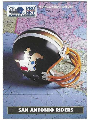 1991 Pro Set WLAF Helmets #10 San Antonio Riders | mancavecards