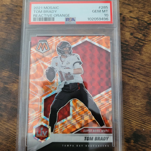 Tom Brady 2021 Mosaic Reactive Orange #285 Tampa Bay Buccaneers ...
