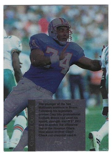 Bruce Matthews 1994 Playoff Checklist #5 Houston Oilers | mancavecards