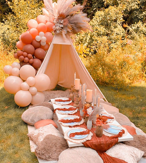 backyard picnic set up