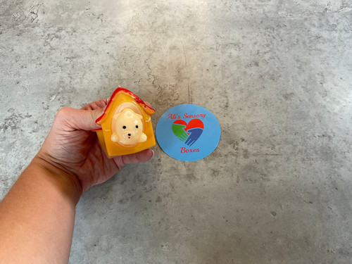 Pop Out Dog in a Kennel | alissensoryboxes