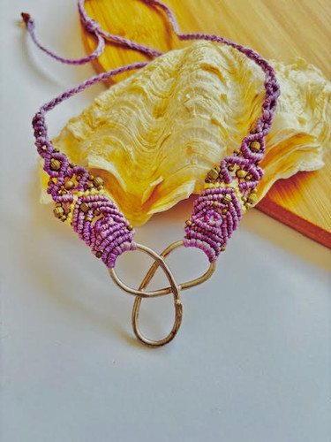 שרשרת מקרמה- "אינפיניטי משולש" סגולה | Purity Stone