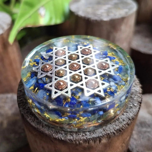 Star of David & Copper Orgonite Puck | OM Orgonite
