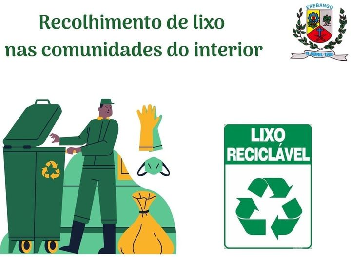 Coleta do lixo seco no interior de Erebango será na quarta-feira (14)