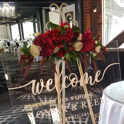 Clear Rectangle Welcome Sign | Amethyst Wedding