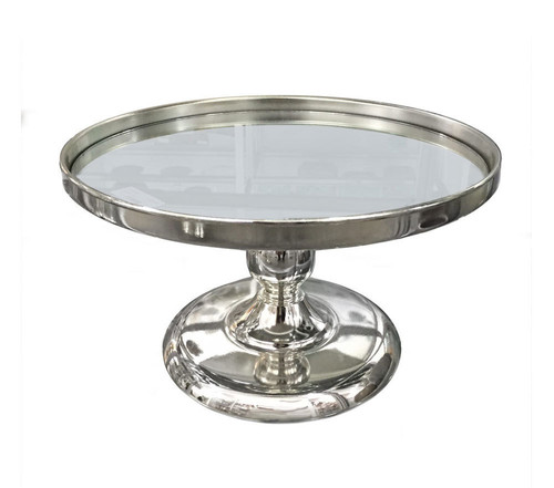 Silver mirrored cake stands | Amethyst Wedding