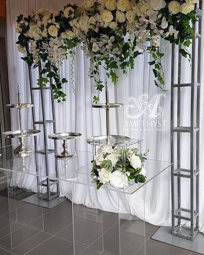 2m Silver Truss Arch | Amethyst Wedding