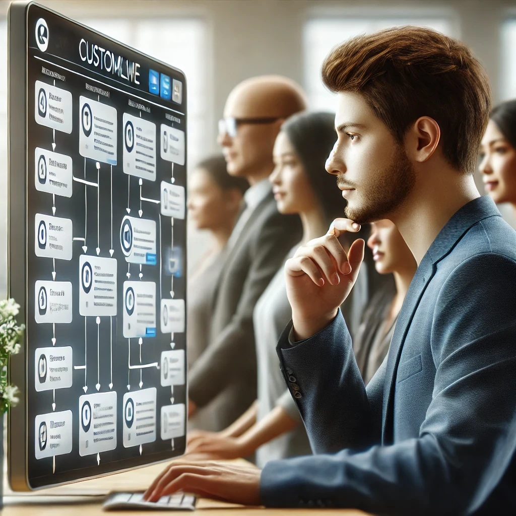 Customizing Your WorkflowPrompt for DALL-E: "A person customizing a ...