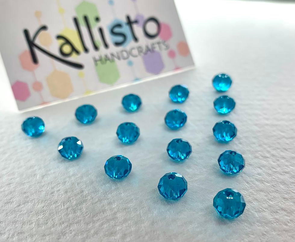 6mm Peacock Blue Rondelle Bead | Kallisto Handcrafts