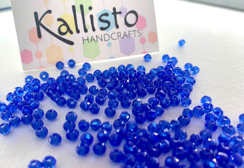 3mm Royal Blue Rondelle Bead | Kallisto Handcrafts