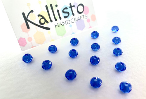 6mm Royal Blue Rondelle Bead | Kallisto Handcrafts