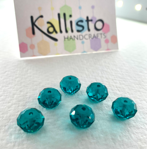 10mm Peacock Blue Rondelle Bead | Kallisto Handcrafts