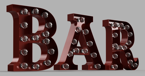 Large Retro BAR Marquee letters, Restaurant bar sign, Mancave, Bar ...