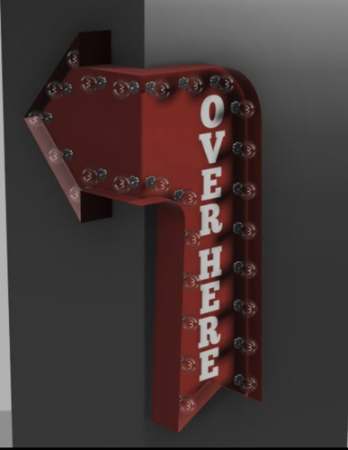 Custom Text Corner Arrow, Personalized Marquee Sign | Luminary Signs