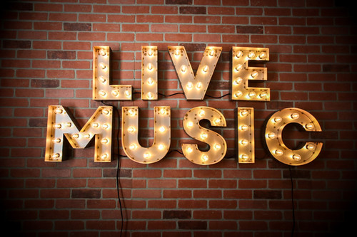 Large Rustic Steel Marquee Sign: Live Music | Luminary Signs