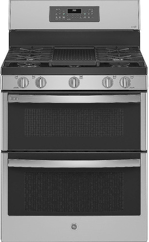 GE Profile 6.8 cu. ft. Smart Double Oven Gas Range with Air Fry ...