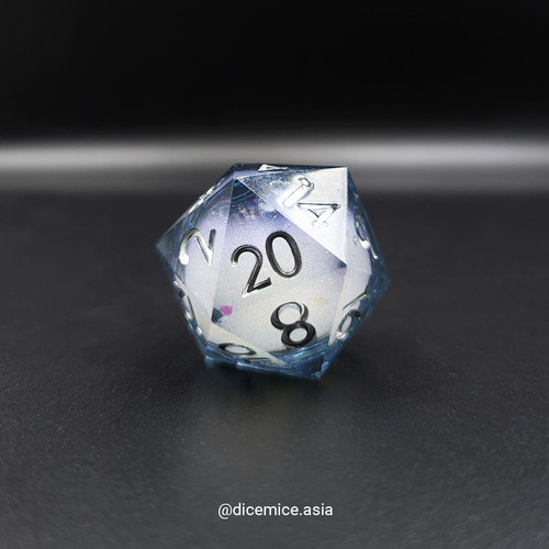 CHONK LIQUID CORE D20 - Glimmering Ash | DiceMice