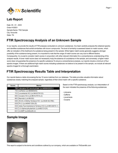 Unknown Sample Analysis | FTIR Lab Drug Testing Service | TNScientific.com