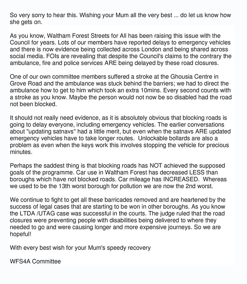 Heartbreaking letter about ambulances