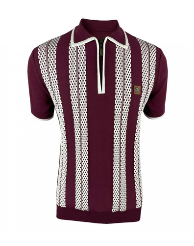 TROJAN -Zip Stripe Fine Gauge Polo | Trident