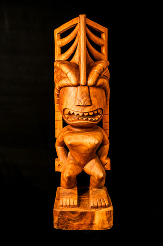 36" AKUA WARRIOR TIKI - BISHOP MUSEUM REPLICA | Havaikiart