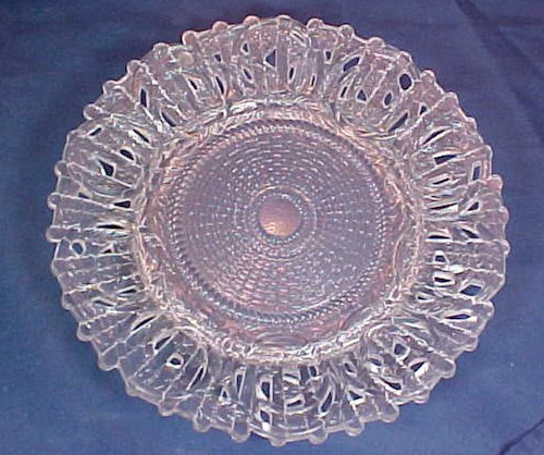 EAPG Findlay Glass Floral Fence Plate | Walnut Manor Antique