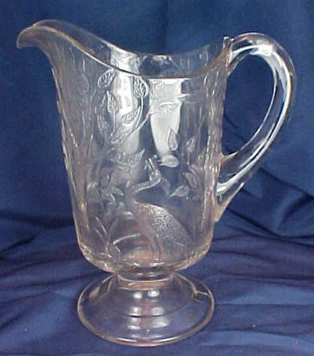 Findlay Glass Heron Water Pitcher | Walnut Manor Antique