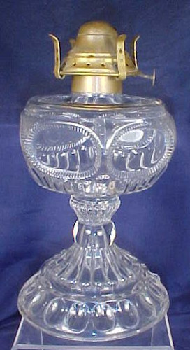 Findlay Glass Clear Eye Winker Thumbprint Lamp #2 Venus Burner | Walnut ...