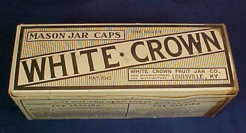 White Crown Mason Jar Caps Box - NOS | Walnut Manor Antique