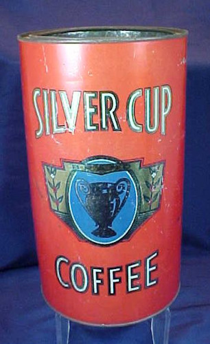 Antique Silver Cup Coffee Tin 3 Lbs | Walnut Manor Antique