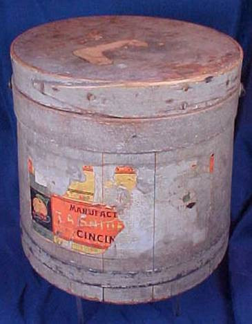 Antique Gray Paint Firkin Bucket | Walnut Manor Antique