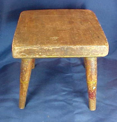 Antique Primitive Four Legged Stool | Walnut Manor Antique