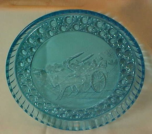 Findlay Glass Blue Balky Mule Water Tray | Walnut Manor Antique