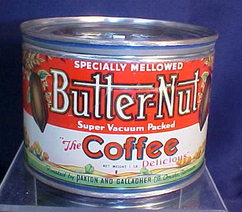 Antique Butternut Coffee Tin with Lid 1 LB- Paxton Gallagher Omaha ...