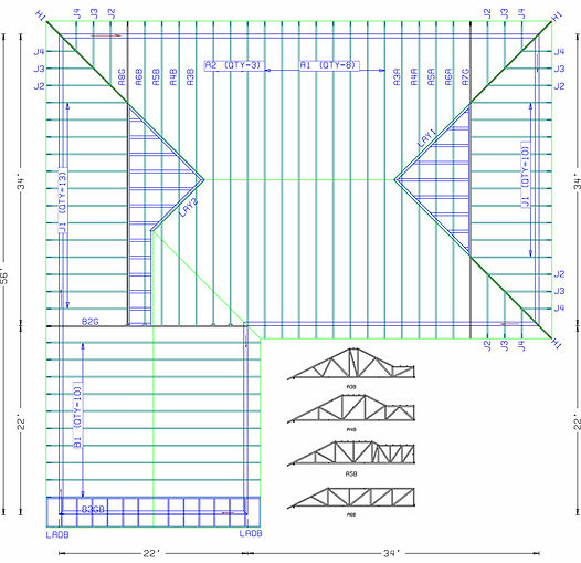 Roof Trusses | Diamond Truss